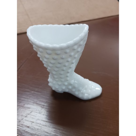 Fenton | Art | Fenton White Milk Glass Hobnail Boot | Poshmark